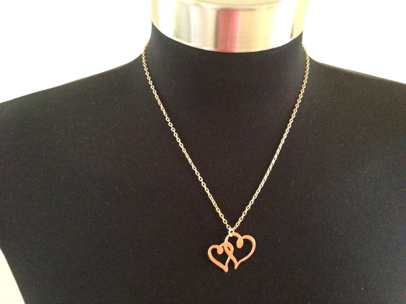 Connected Heart Pendant Necklace - Romantic Jewelry - Romantic Gift ...